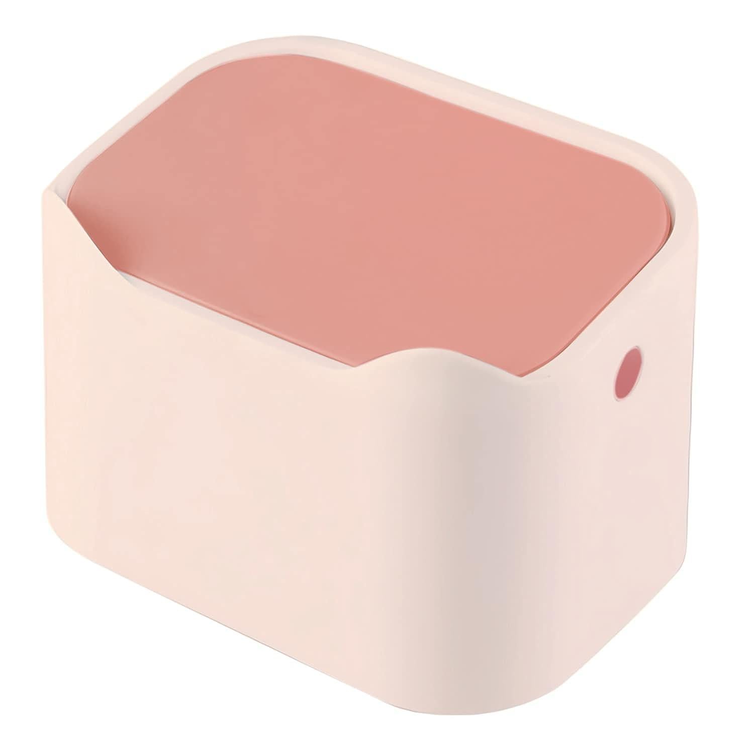 Desk Bin Trash Can with Lid, Mini Portable Table Waste Bin Desktop Dus ...