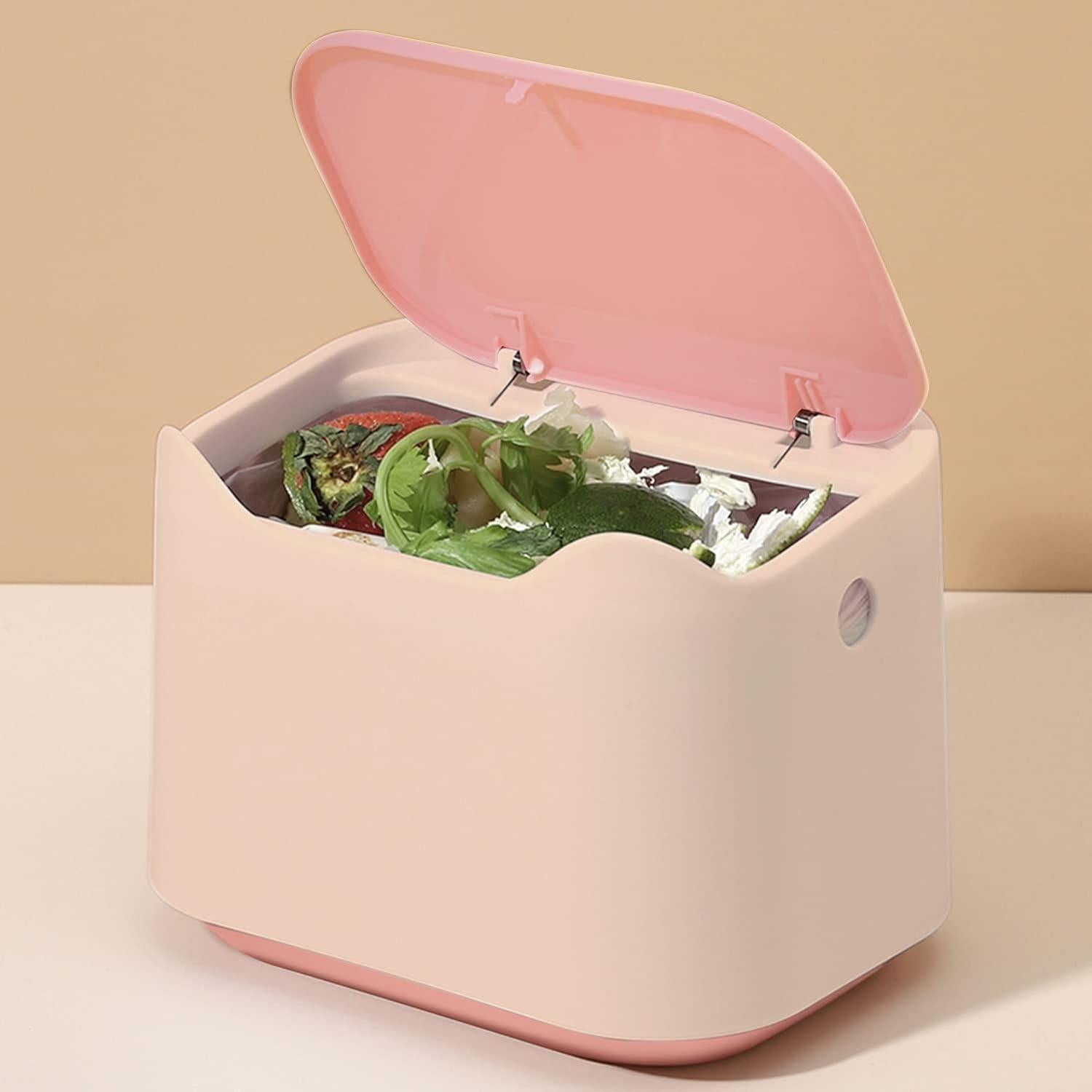 Desk Bin Trash Can with Lid, Mini Portable Table Waste Bin Desktop Dus ...