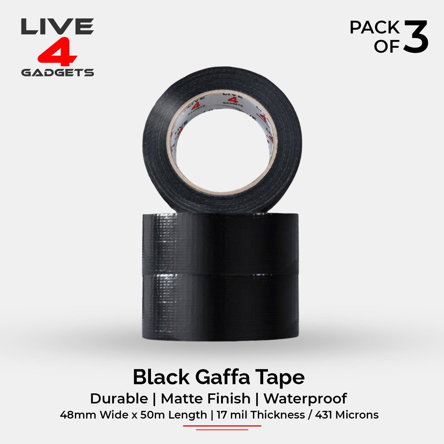 Duct Gaffer Tape Heavy Duty Waterproof Cloth Gaffa Duck Black Silver 5